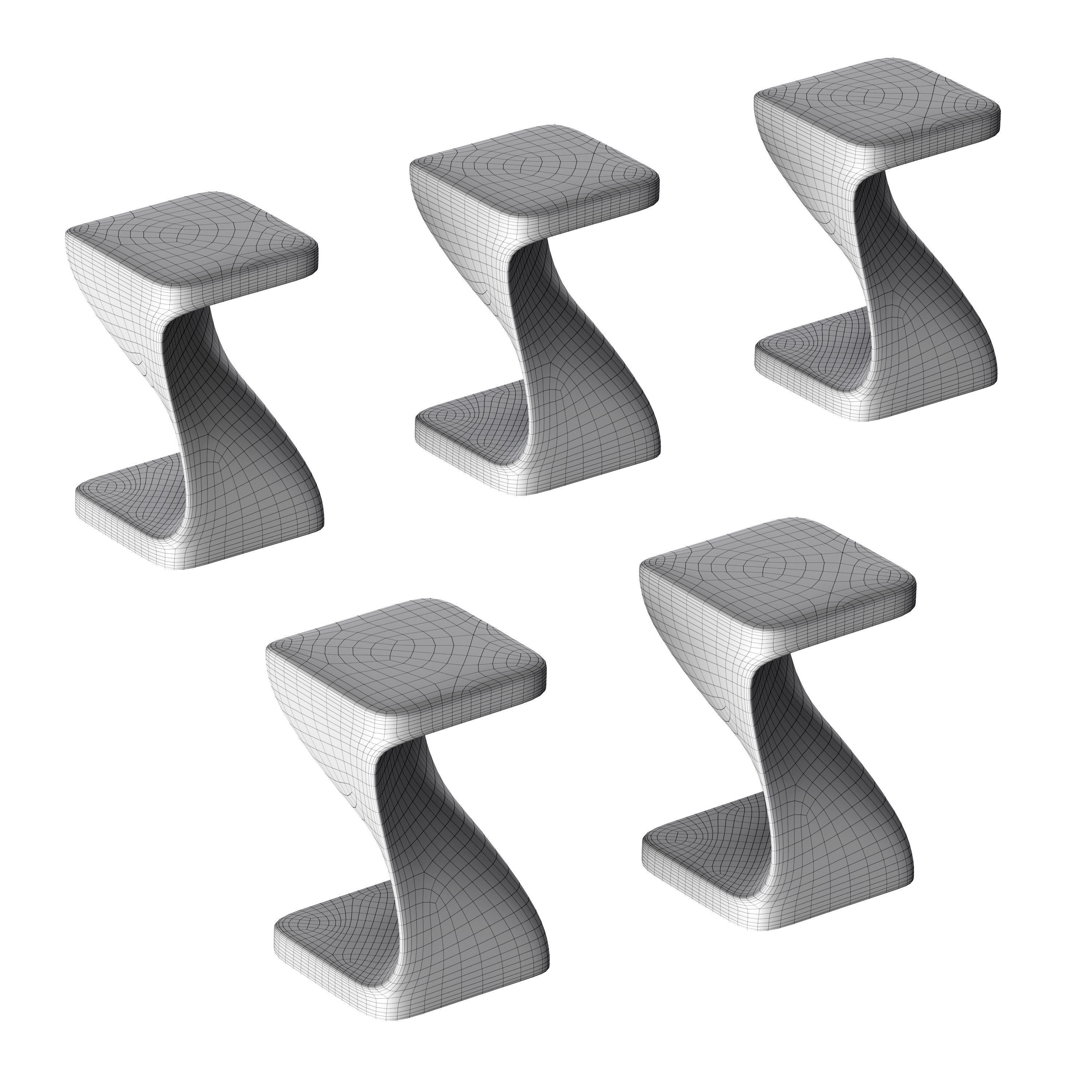 Stools in solid wood Lionel by Made Goods 3D model | CGTrader