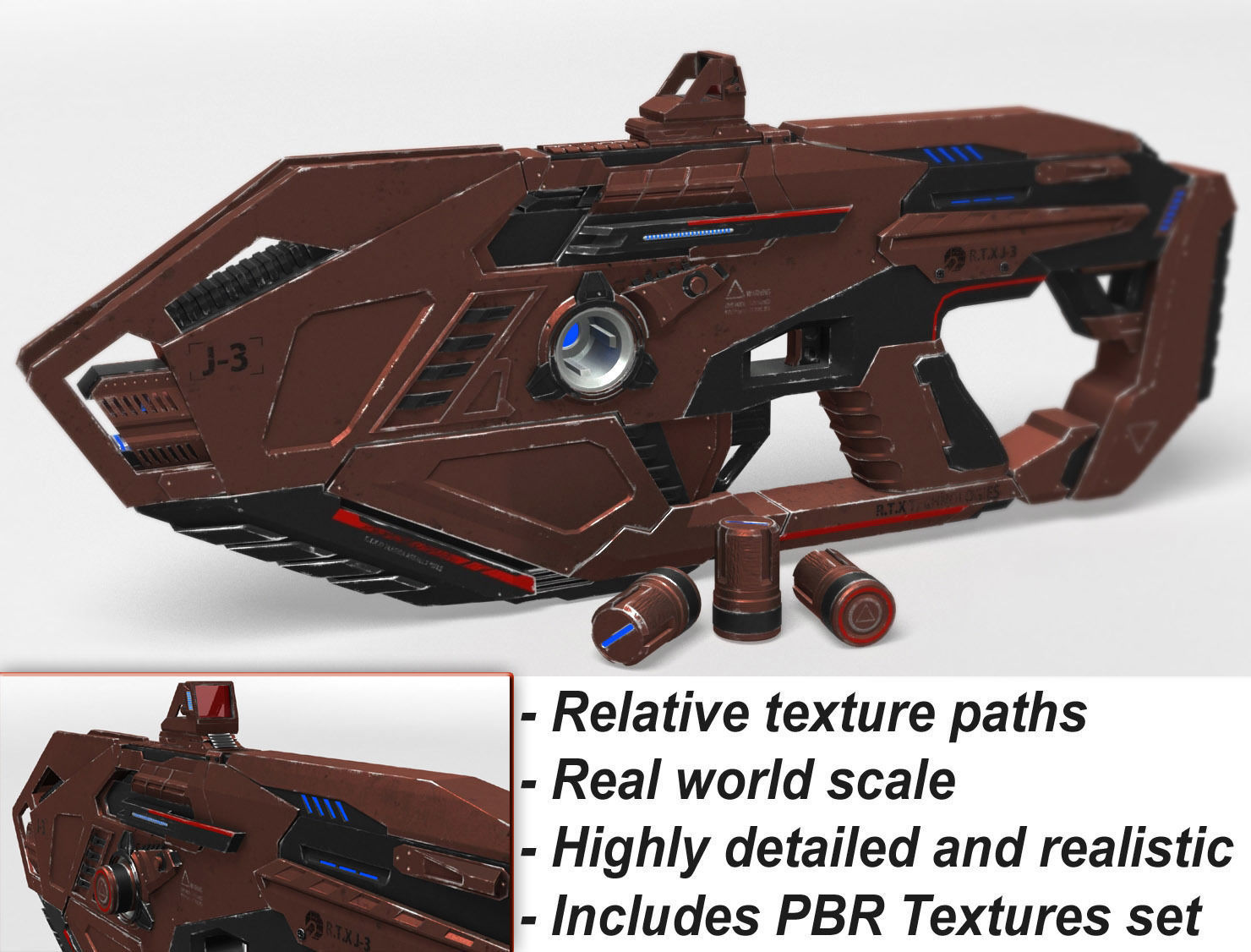 Plasma Rifle RTX J3 3D model | CGTrader