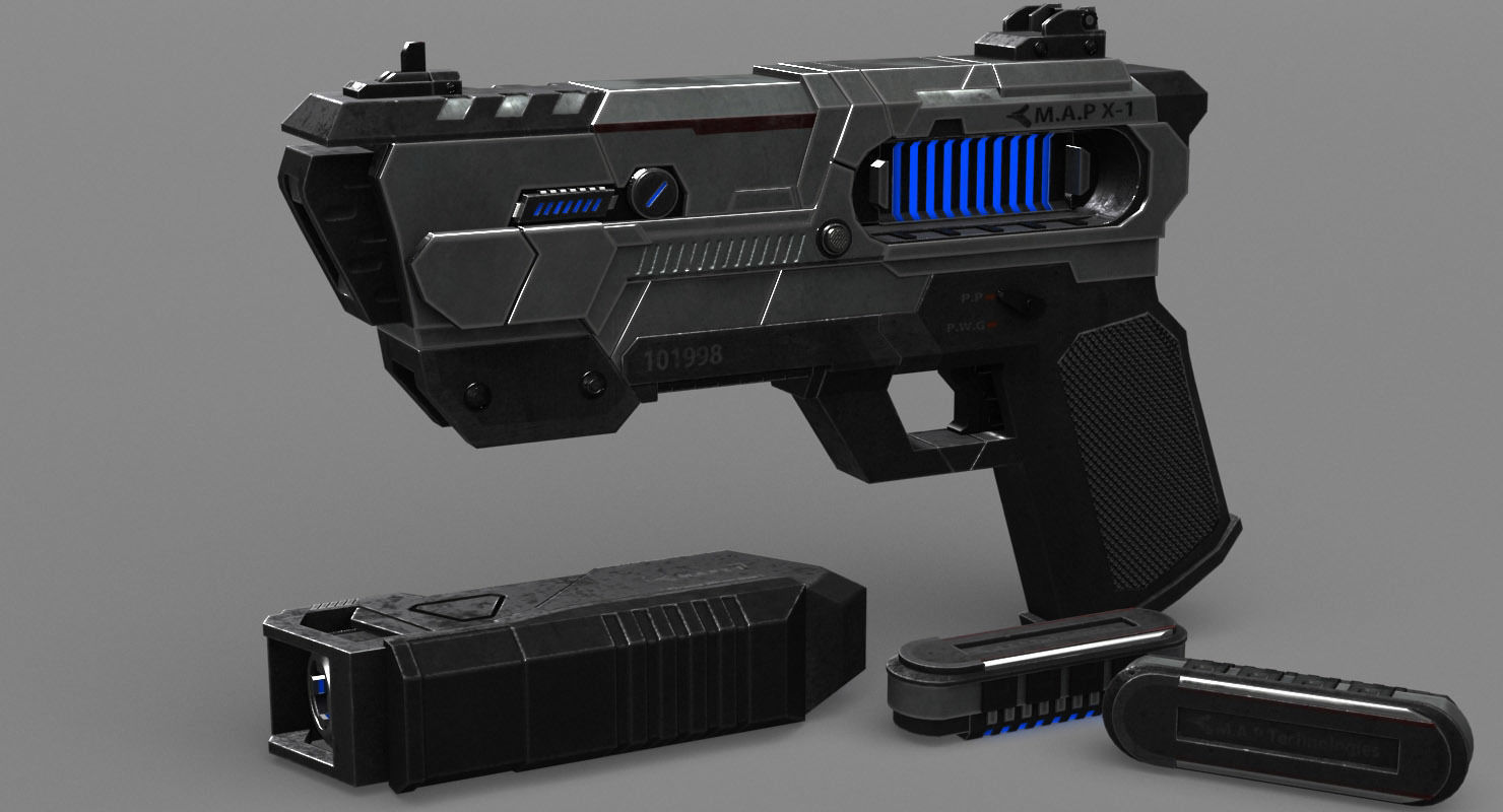 Sci Fi Plasma Pistol concept 3D model | CGTrader