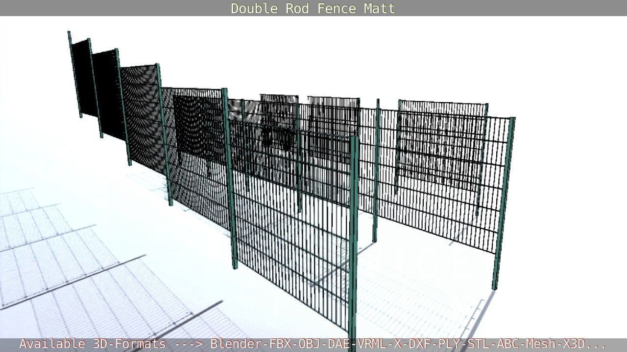 3D model Modular Double Rod Fence Matt - Package VR / AR / low-poly ...