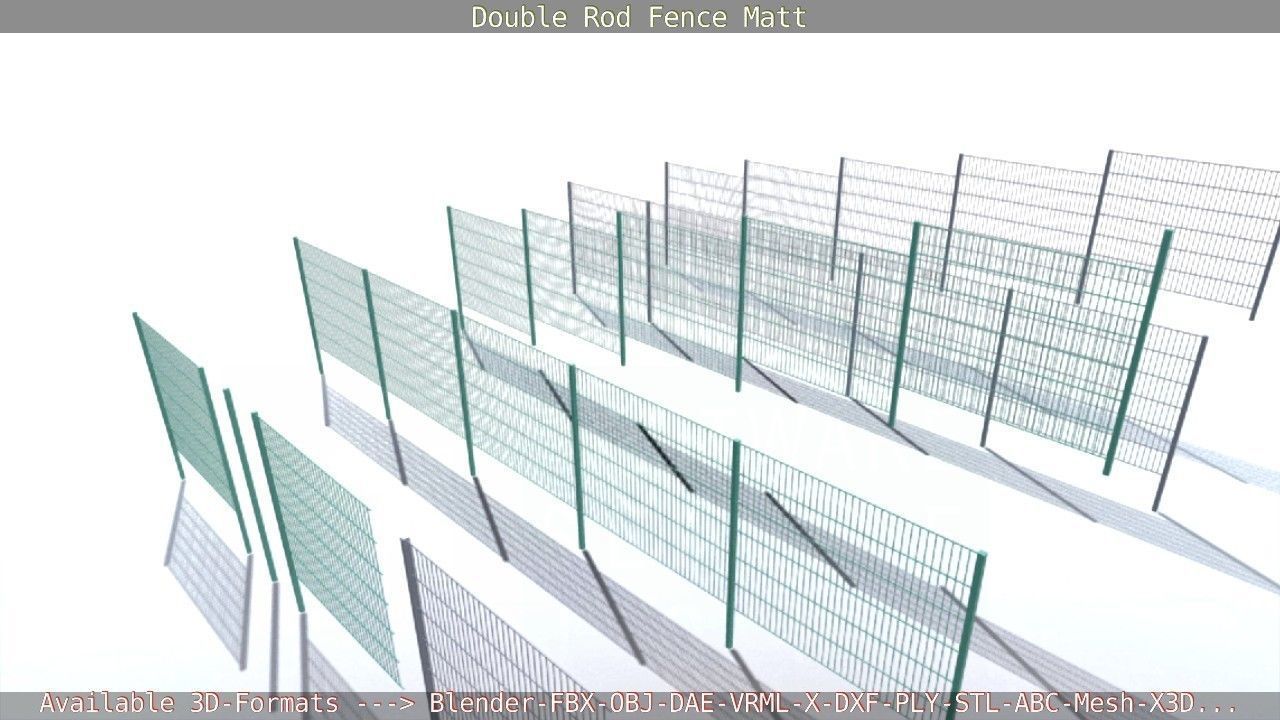 3D model Modular Double Rod Fence Matt - Package VR / AR / low-poly ...