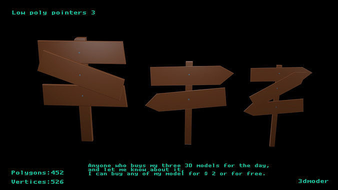 3D model Low poly pointers 3 VR / AR / low-poly | CGTrader