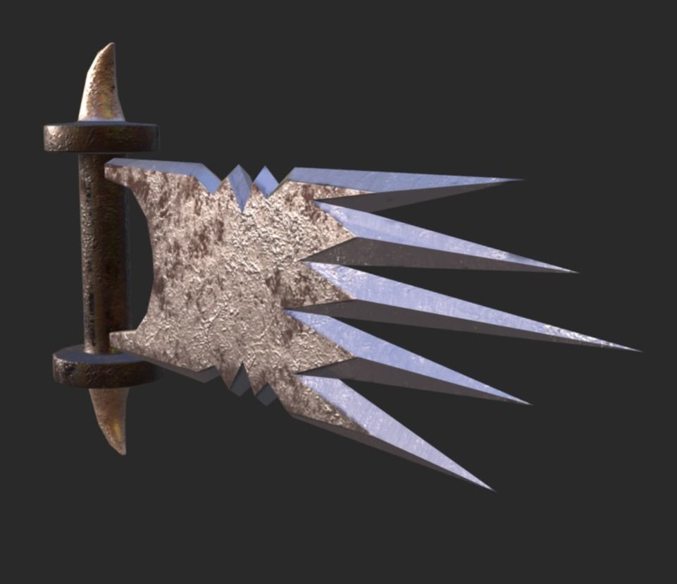 3D model Punch-Weapon-01 metal sword with spikes VR / AR / low-poly ...