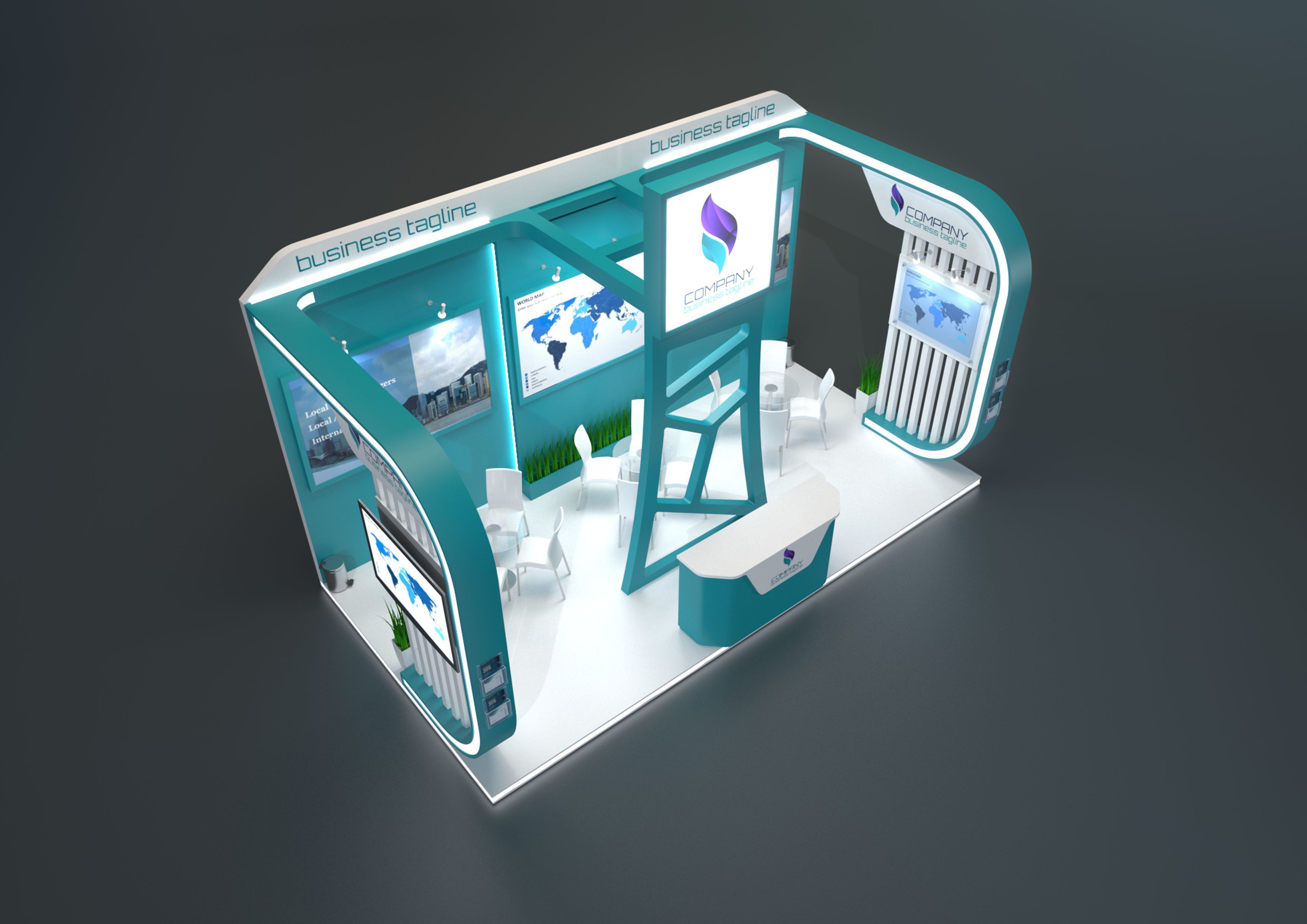 EXHIBITION STAND HMO 18 sqm 3D model | CGTrader