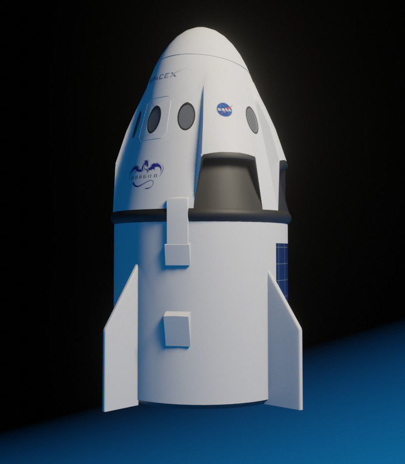 SpaceX Crew Dragon low poly free 3D model | CGTrader