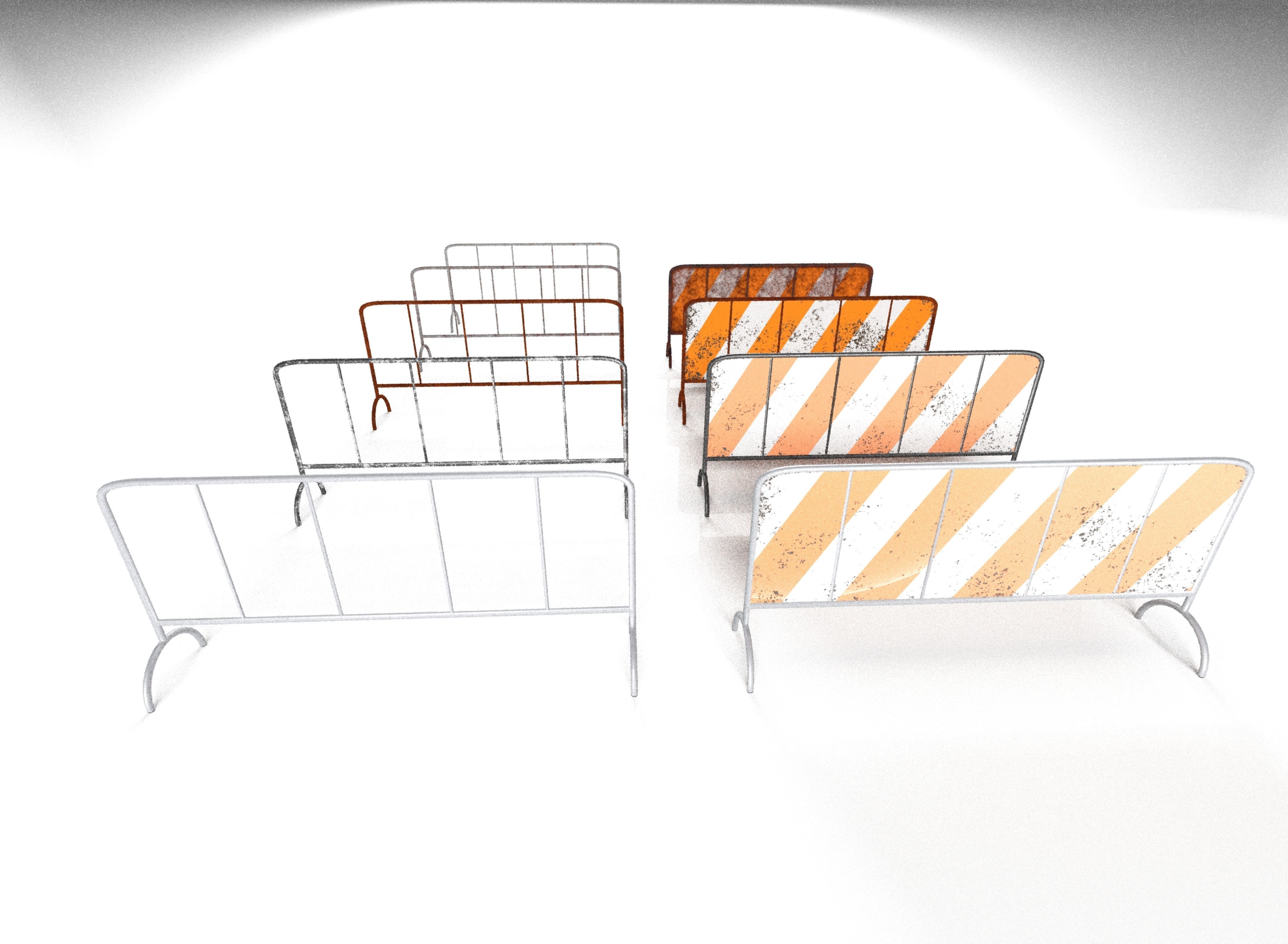 3D model roadblock set metal frame VR / AR / low-poly | CGTrader