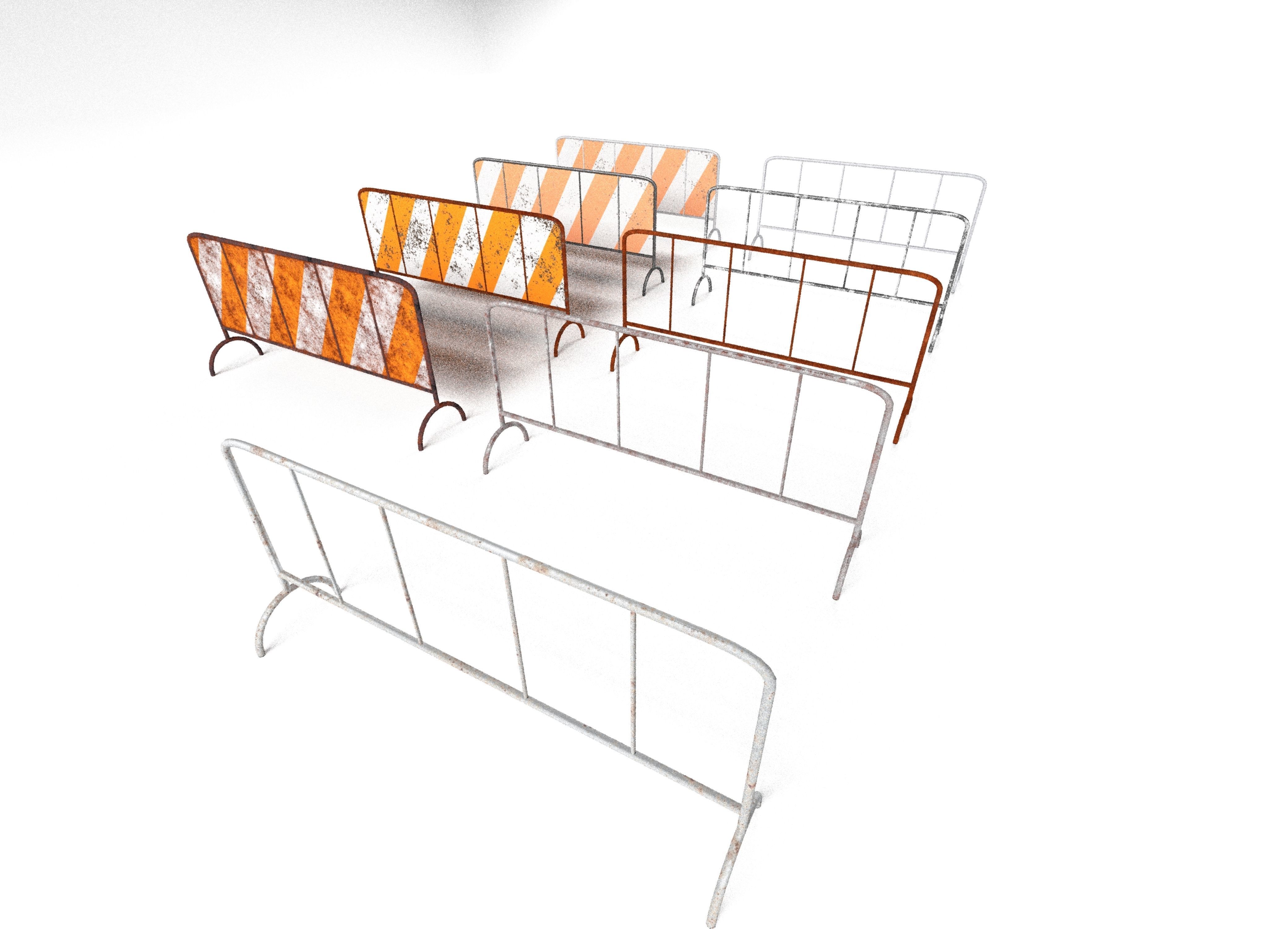 3D model roadblock set metal frame VR / AR / low-poly | CGTrader