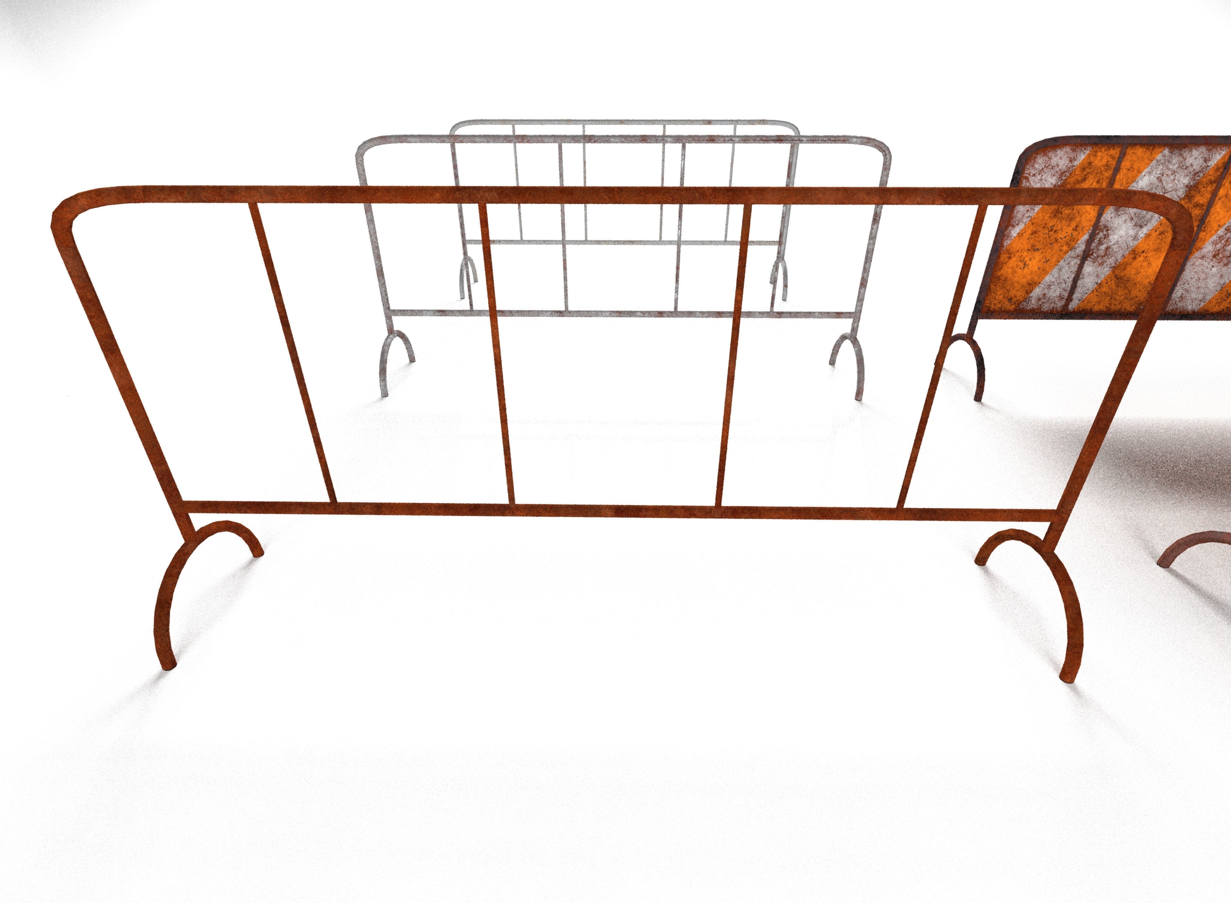 3D model roadblock set metal frame VR / AR / low-poly | CGTrader