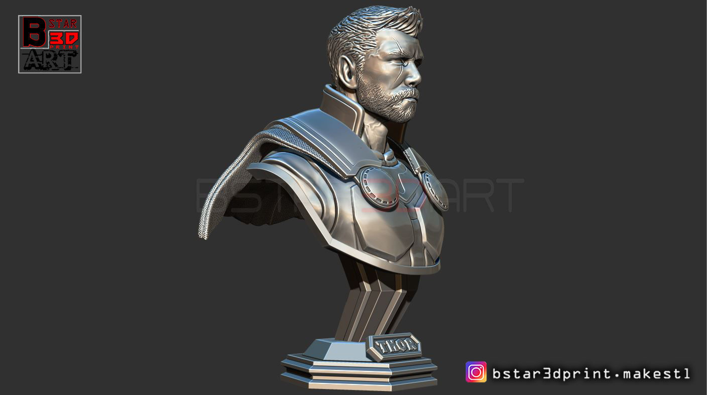 Thor Bust Short Hair - Avenger 4 bust - from Marvel 3D model 3D ...