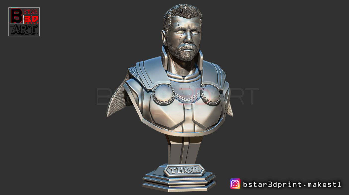 Thor Bust Short Hair - Avenger 4 bust - from Marvel 3D model 3D ...