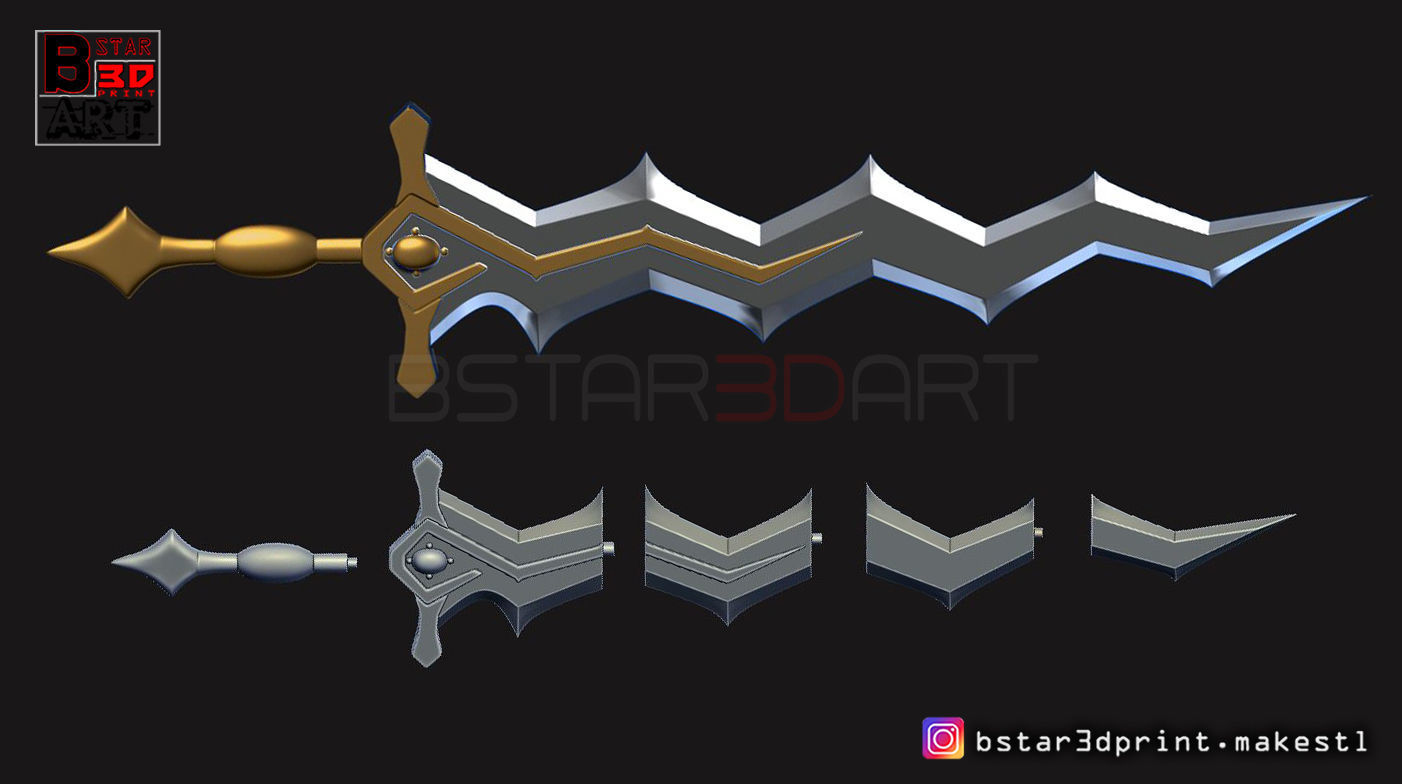 Fire Emblem Awakening Robin Levin Sword - Weapon Cosplay 3D model 3D ...