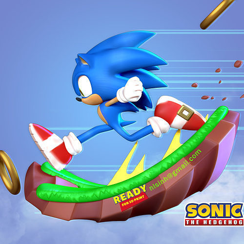 Sonic the Hedgehog - Lightning fast 3D model 3D printable | CGTrader