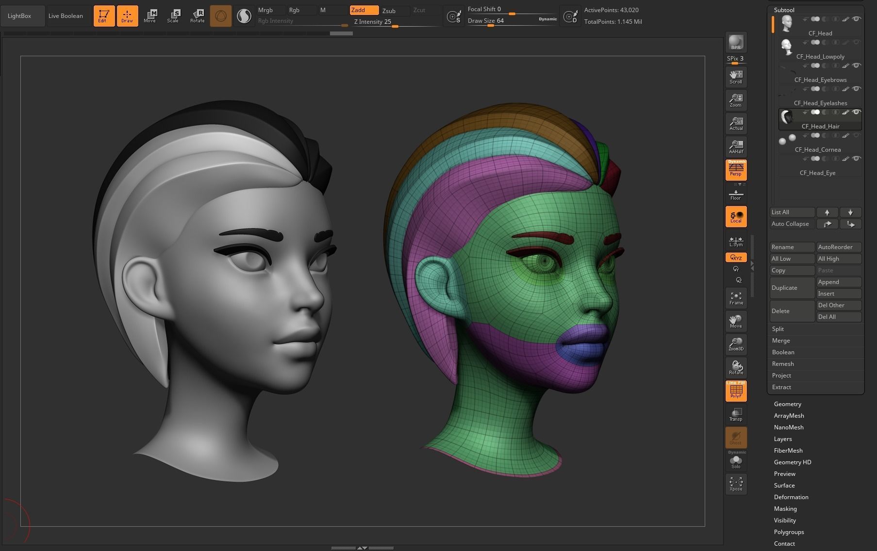 Cartoon Female Head 3D model | CGTrader
