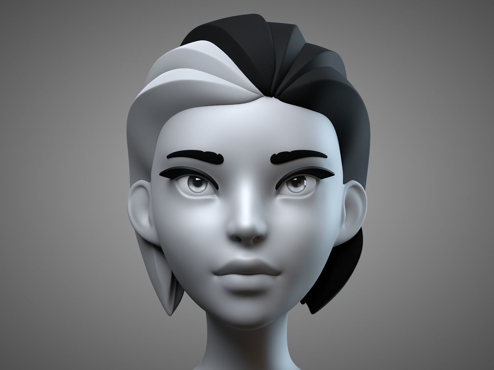 Cartoon Female Head 3D model | CGTrader