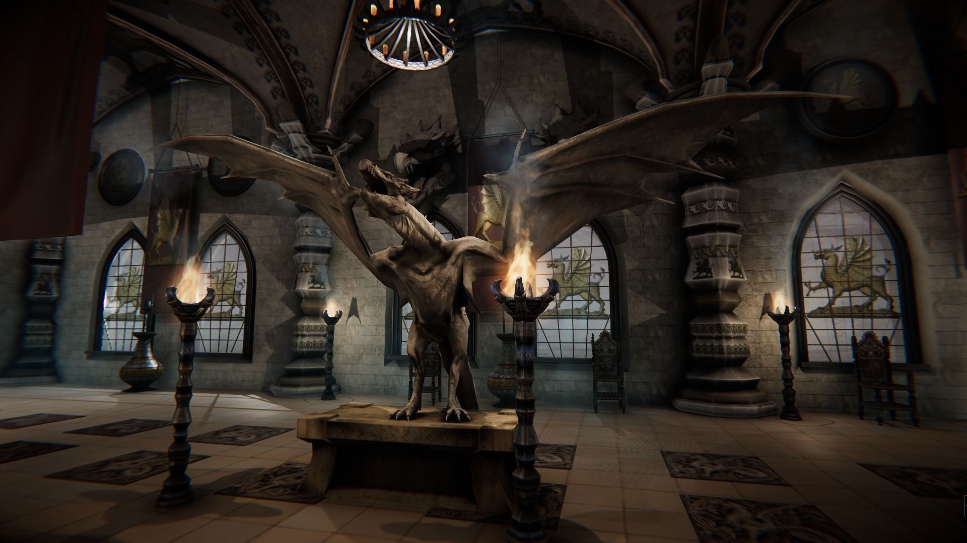 3D model Dragon Hall VR / AR / low-poly | CGTrader