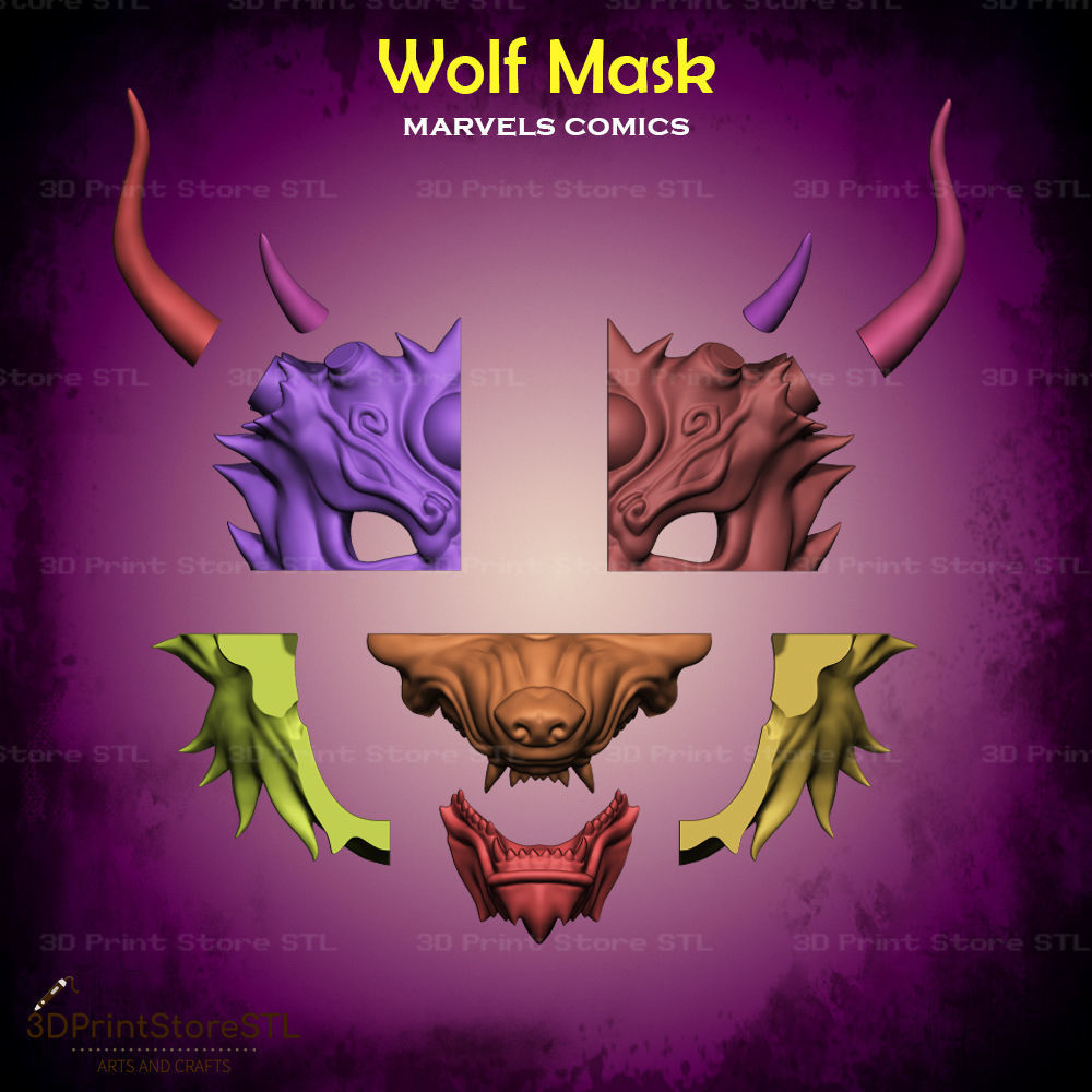 Mask Wolf Cosplay - STL File 3D model 3D printable | CGTrader