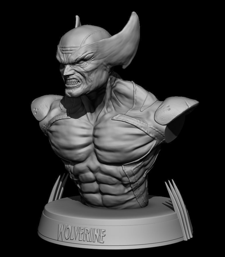 Wolverine bust 3d print 3D model 3D printable | CGTrader