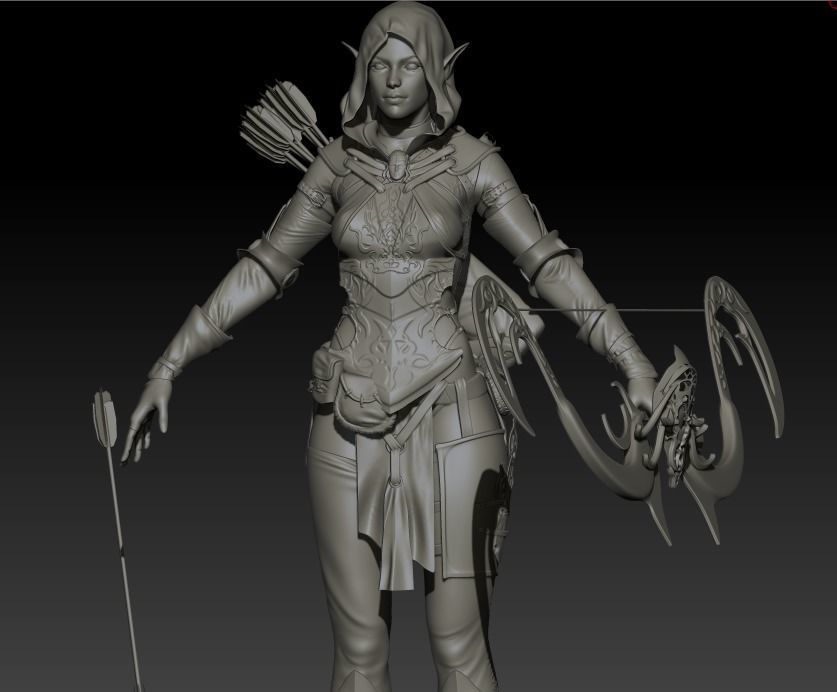 Elf girl high poly 3D model | CGTrader