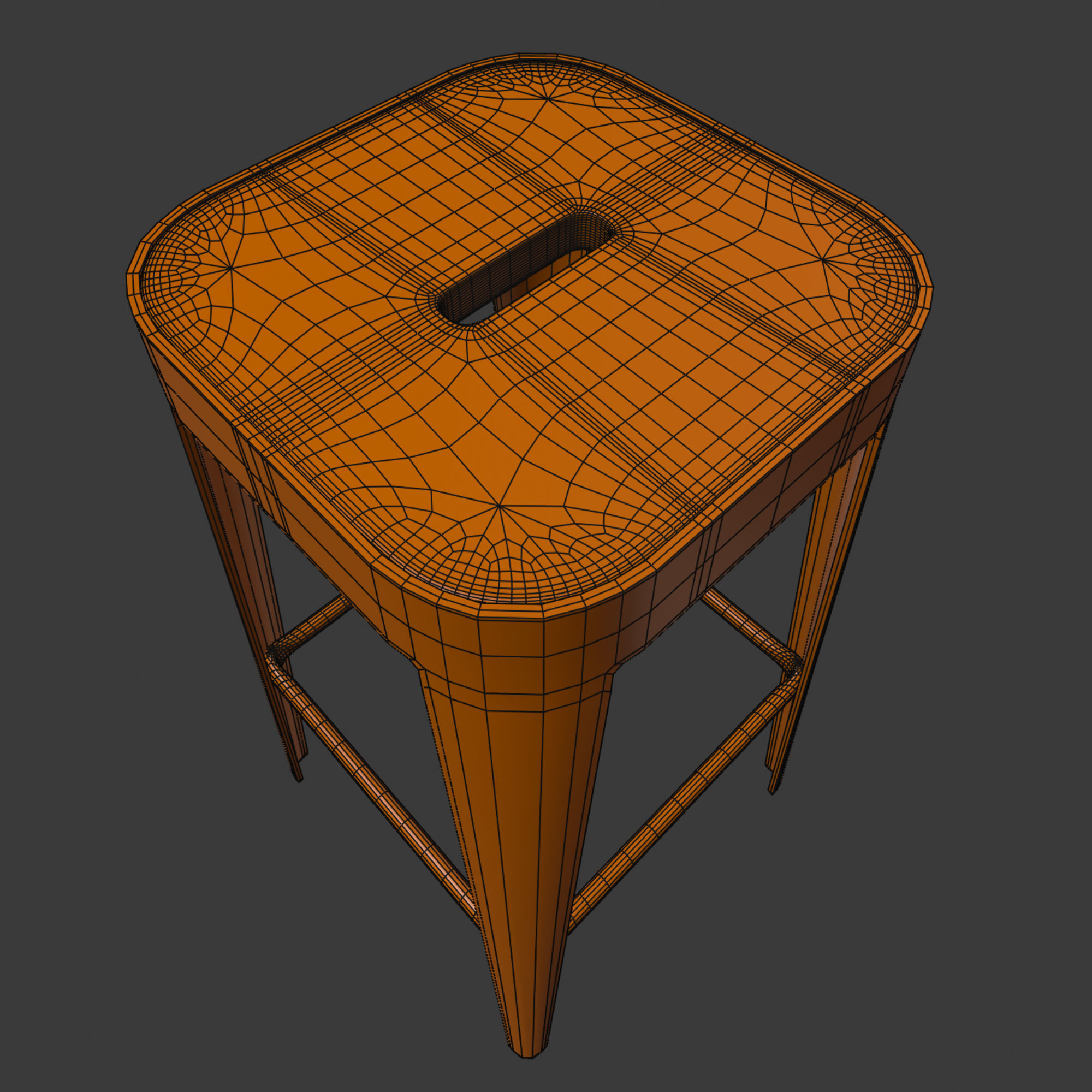 Bistro Iron Bar Stool - BLENDER 3D model | CGTrader