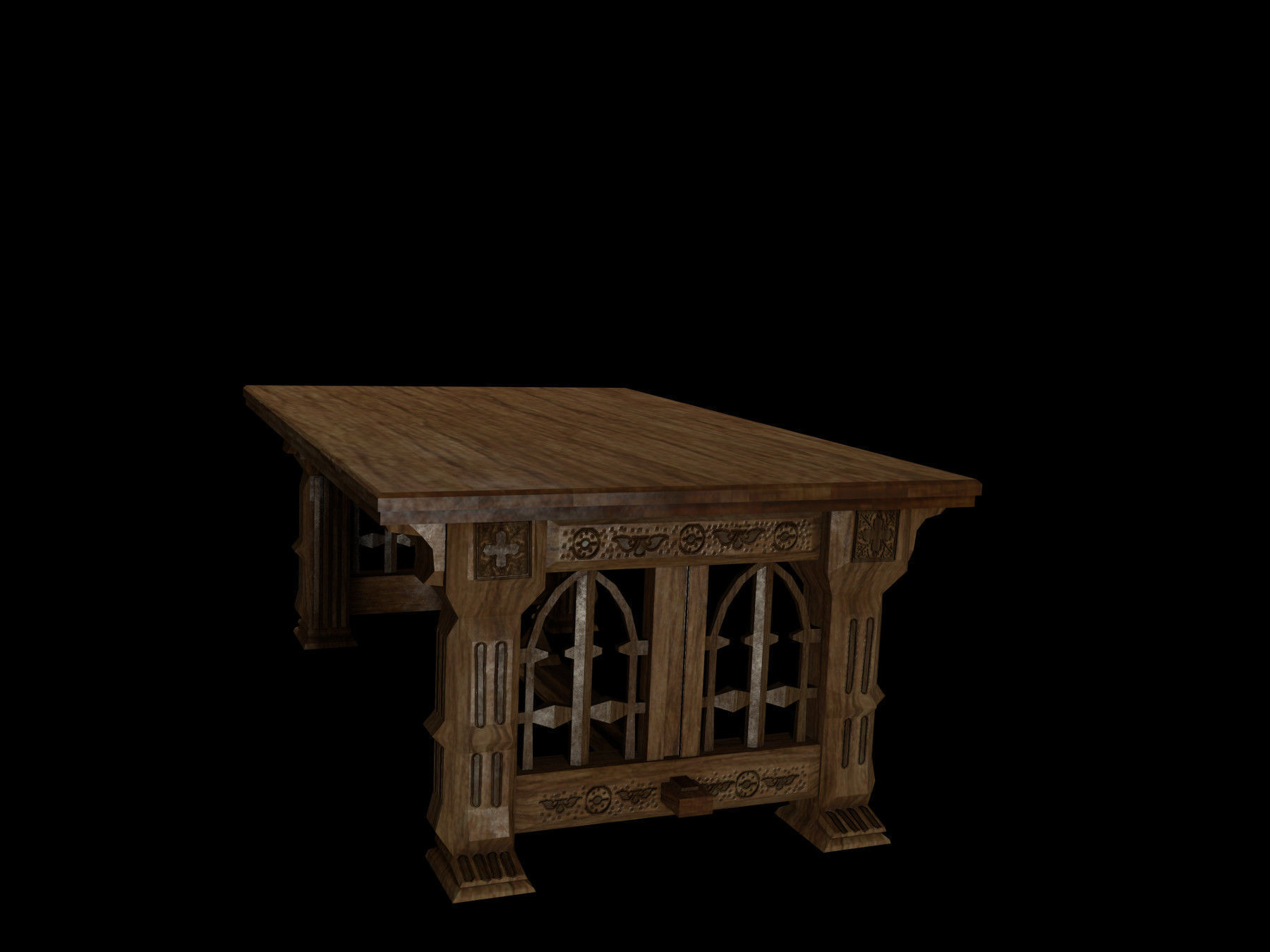 Gothic table and chairs 3D model 3D printable | CGTrader
