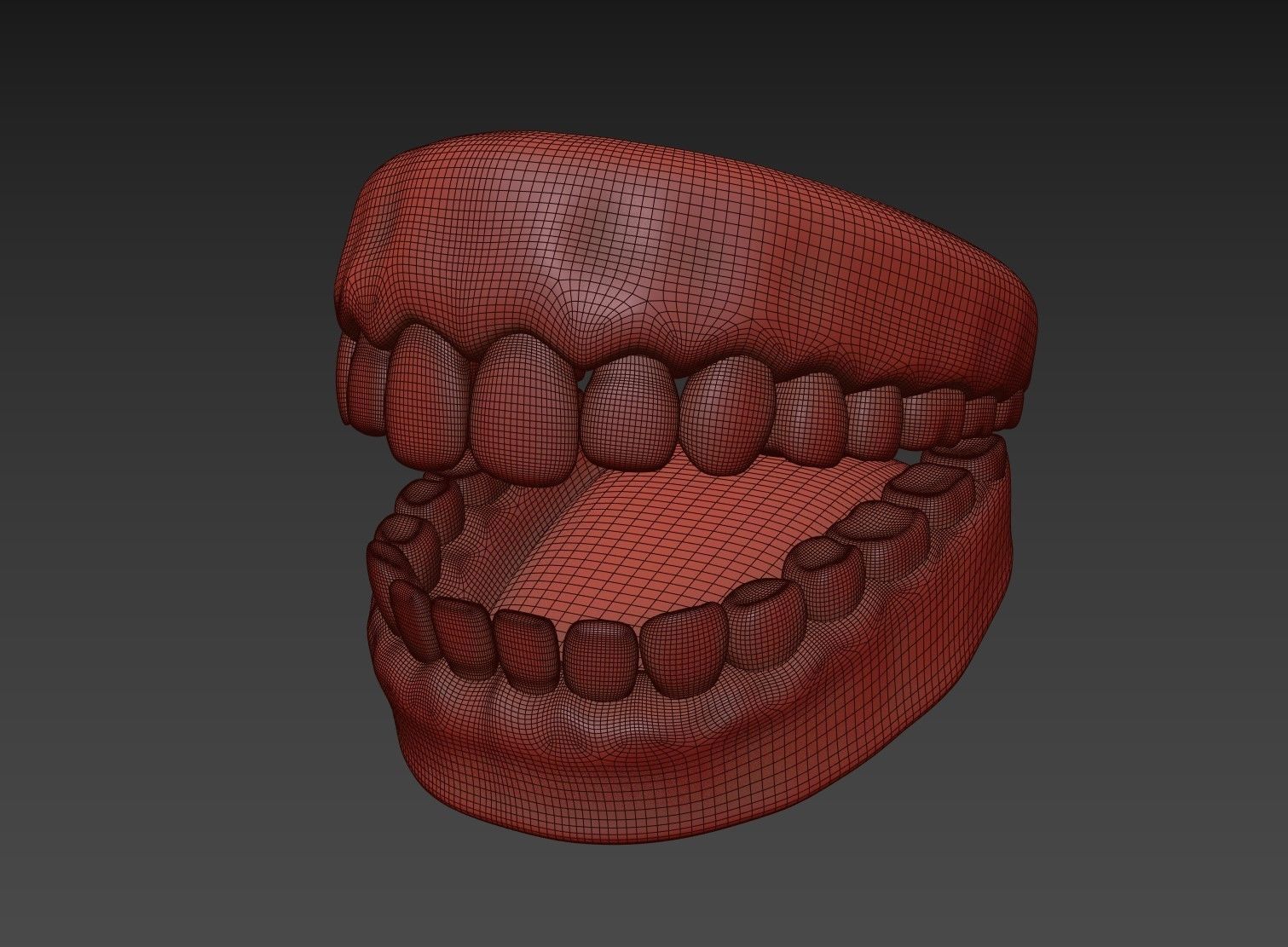 3D model Realistic human Teeth - Mouth for character Low-poly 3D model ...