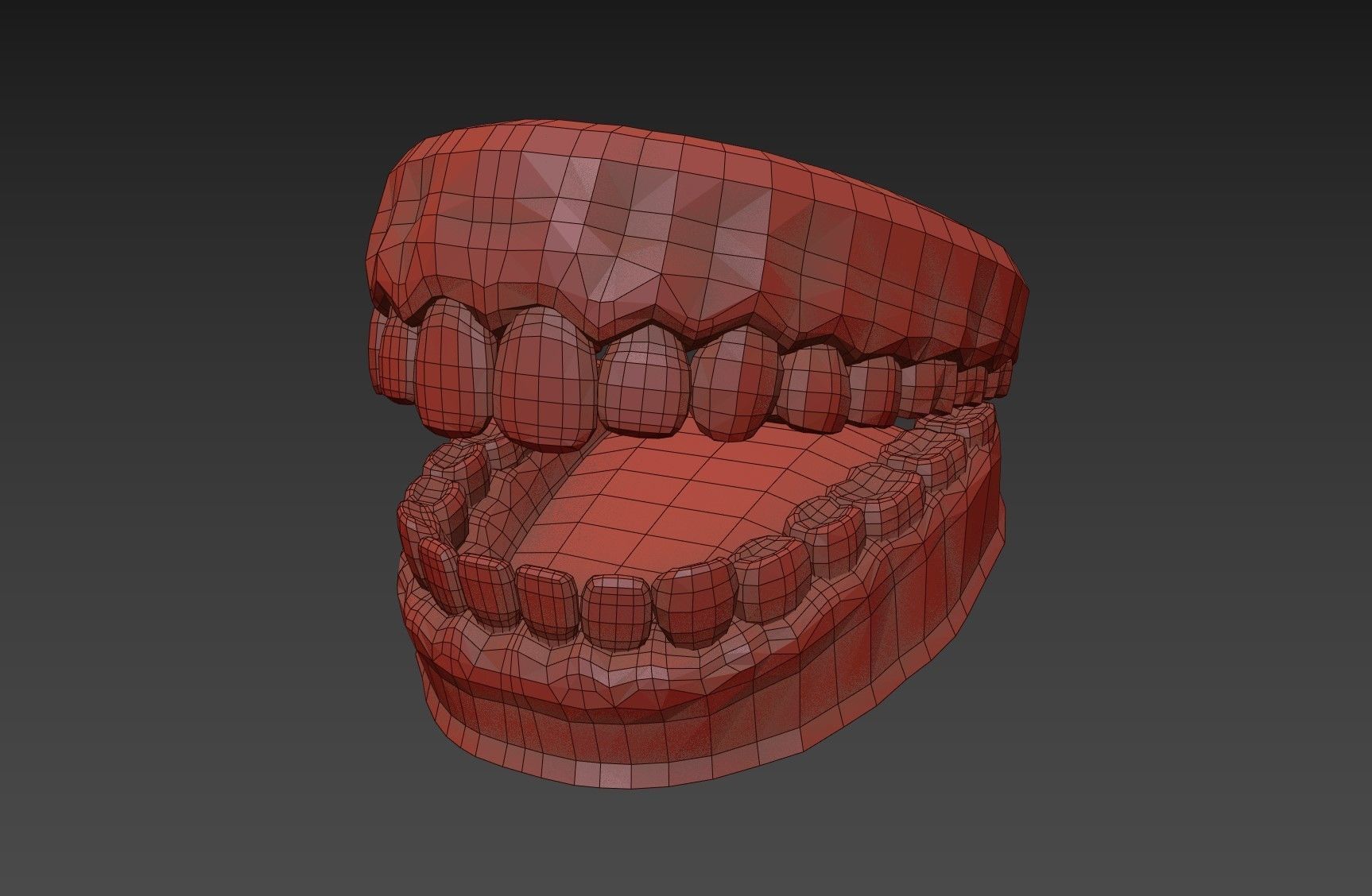 3D model Realistic human Teeth - Mouth for character Low-poly 3D model ...
