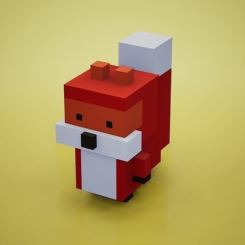3D model Voxel - Fox VR / AR / low-poly | CGTrader