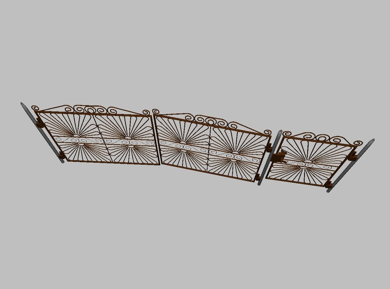 Wicket wrought iron gate free 3D model | CGTrader