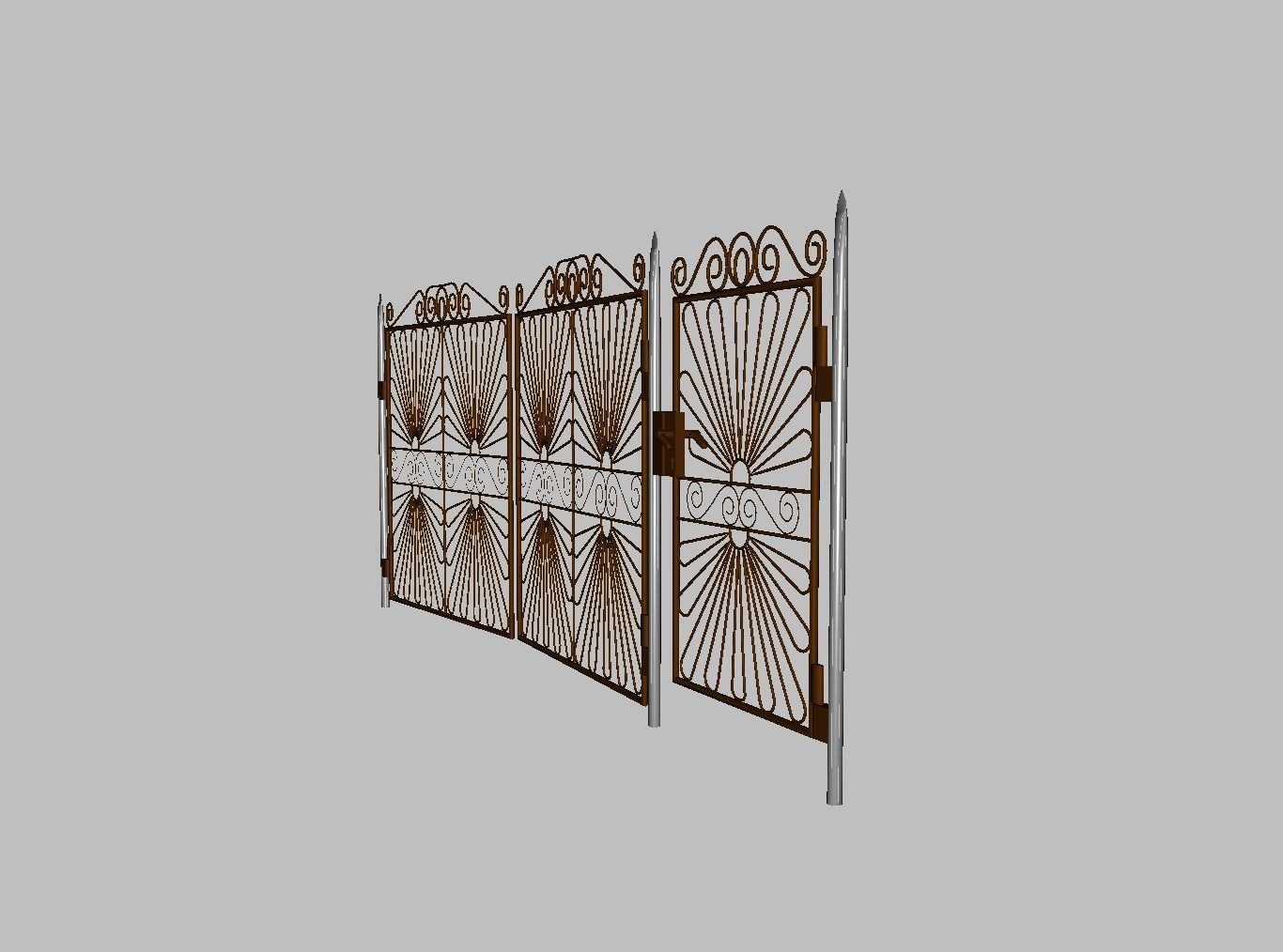 Wicket wrought iron gate free 3D model | CGTrader