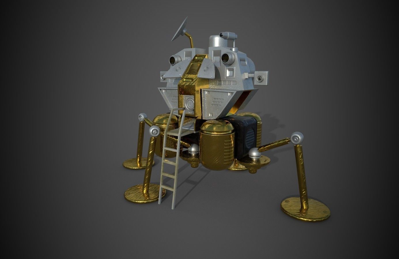 SCI-FI LUNAR LANDER 3D model | CGTrader