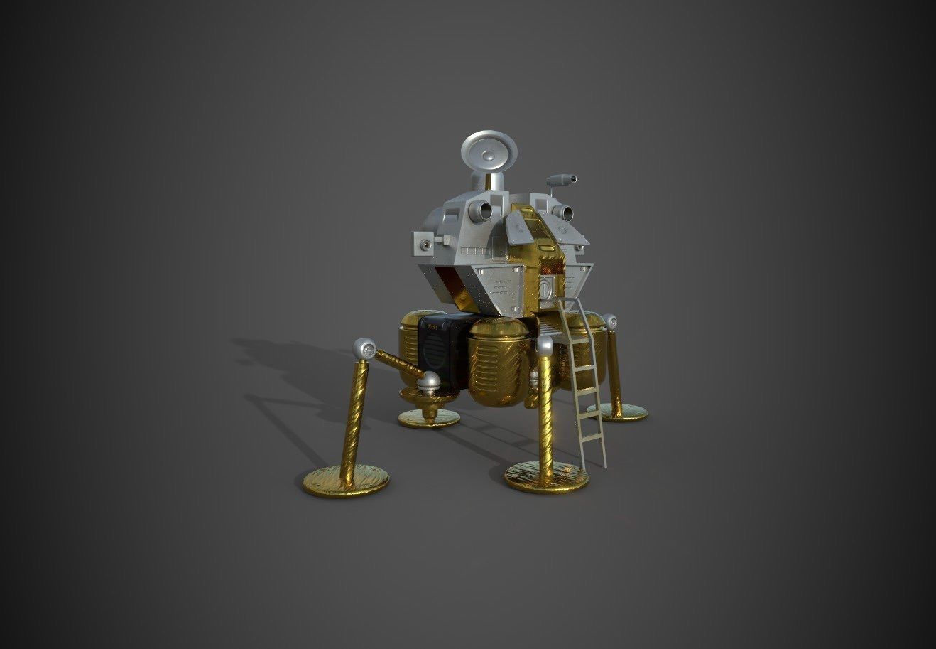 SCI-FI LUNAR LANDER 3D model | CGTrader