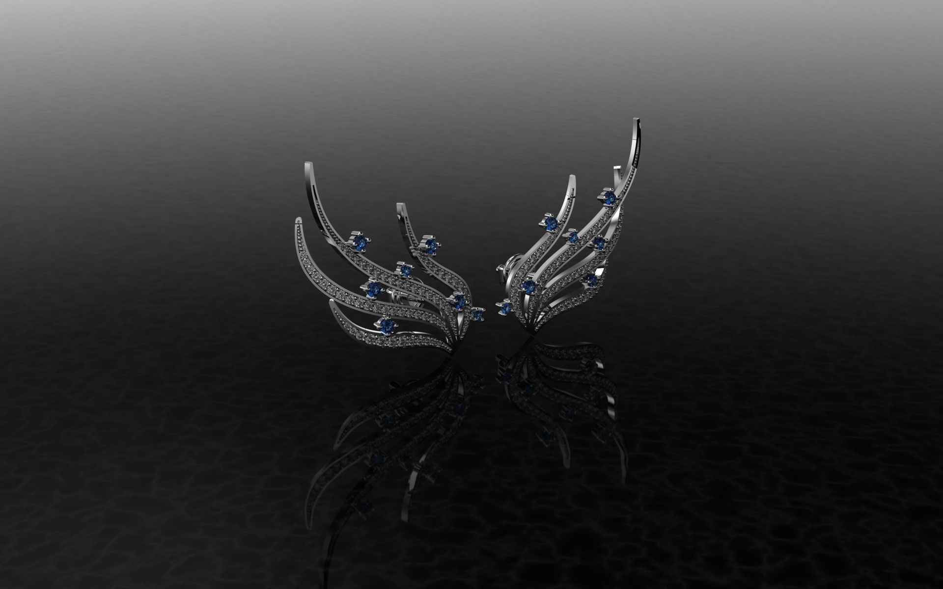 Ear Cuff Earrings Light Beams - Jewelry 3D - BR-217 3D model 3D ...