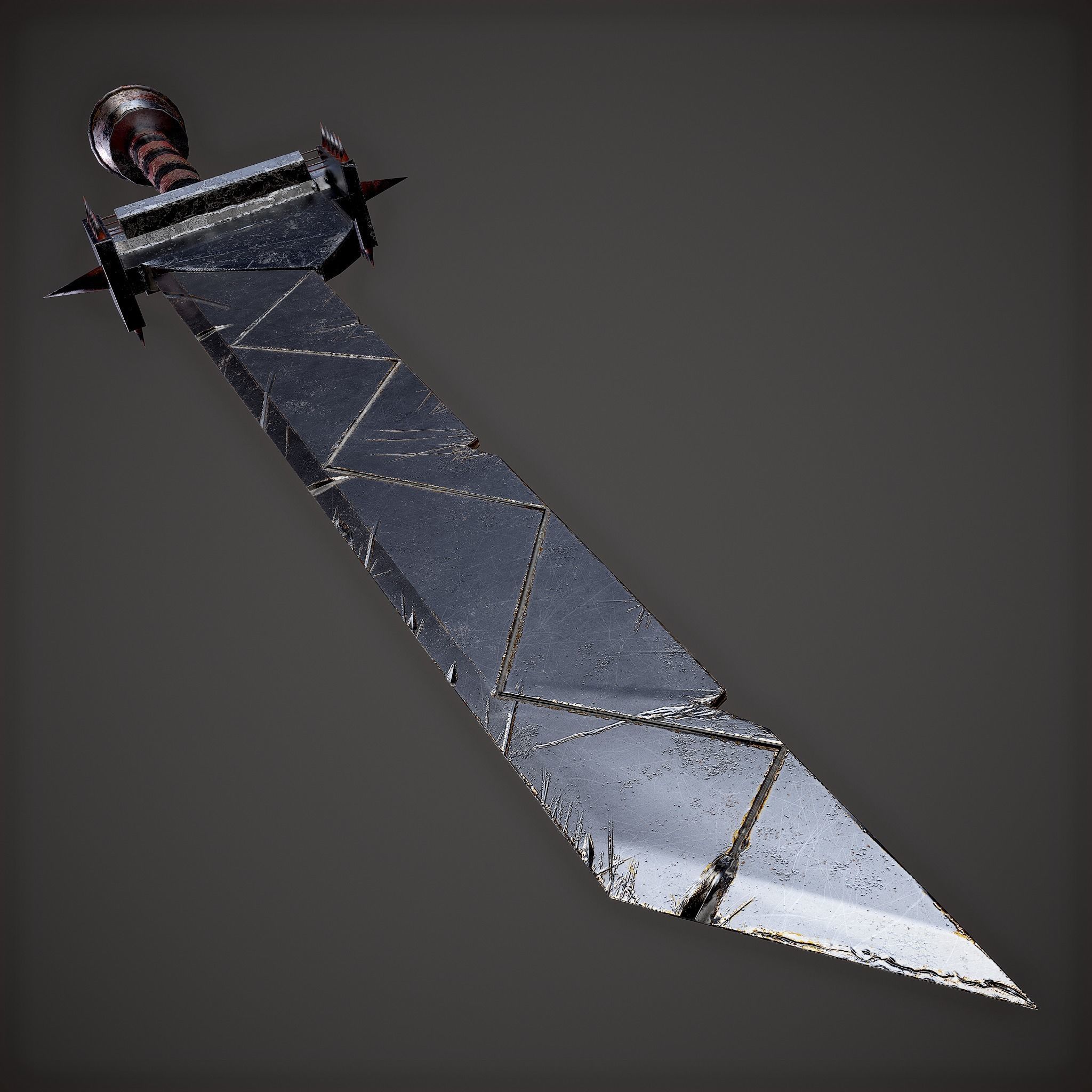 Spiked Fantasy Sword free VR / AR / low-poly 3D model | CGTrader