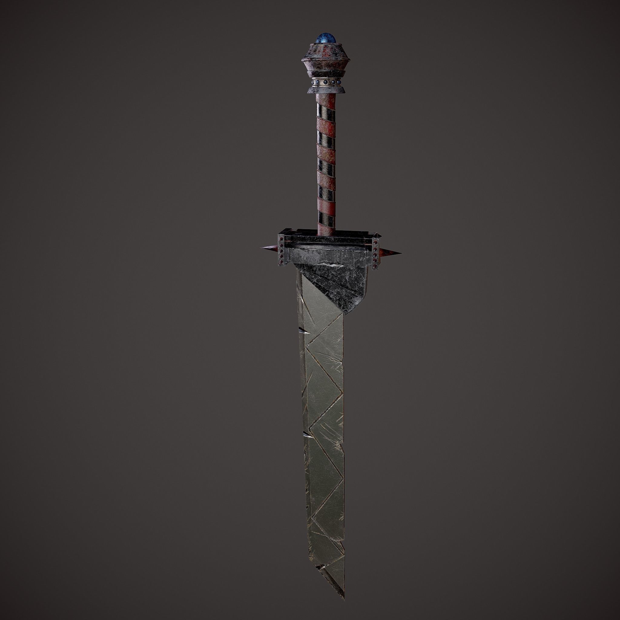 Spiked Fantasy Sword free VR / AR / low-poly 3D model | CGTrader