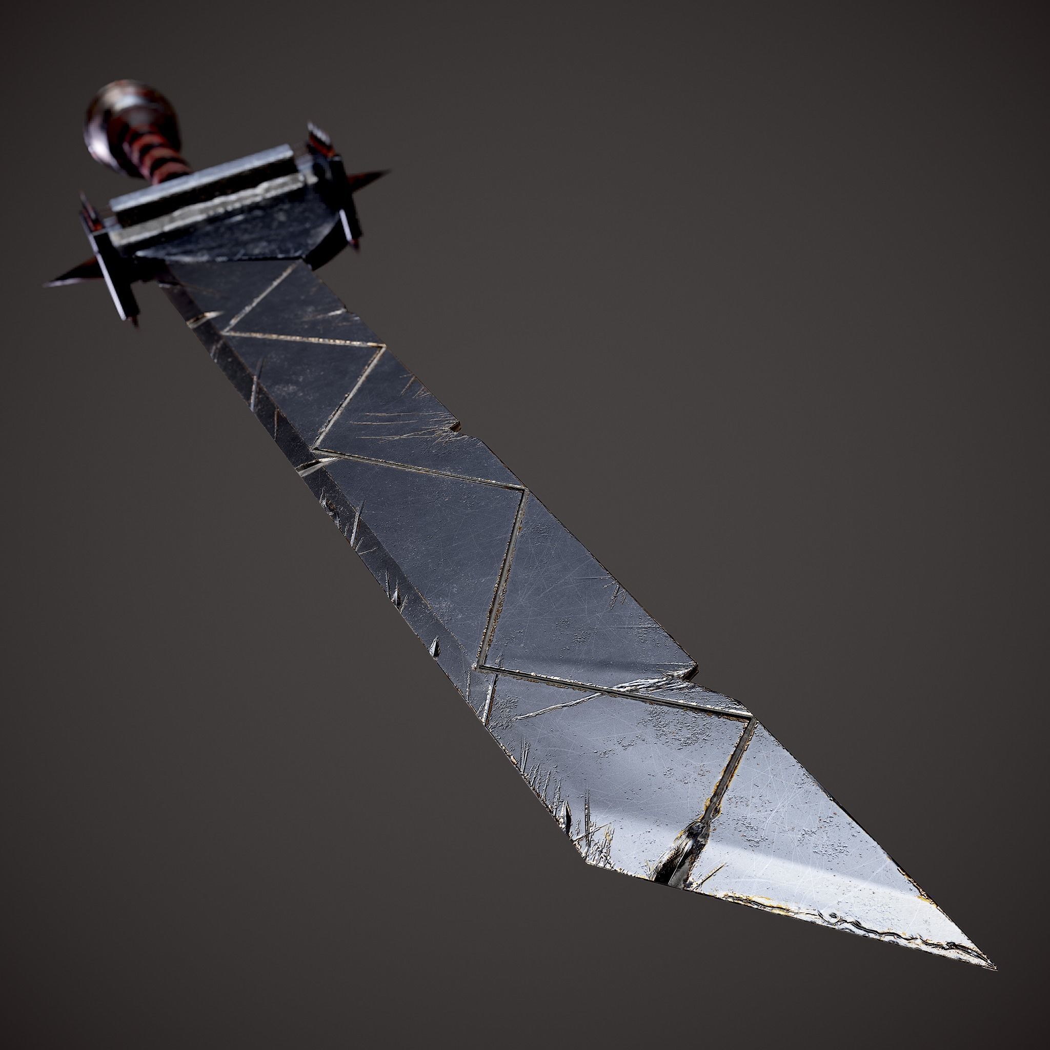 Spiked Fantasy Sword free VR / AR / low-poly 3D model | CGTrader