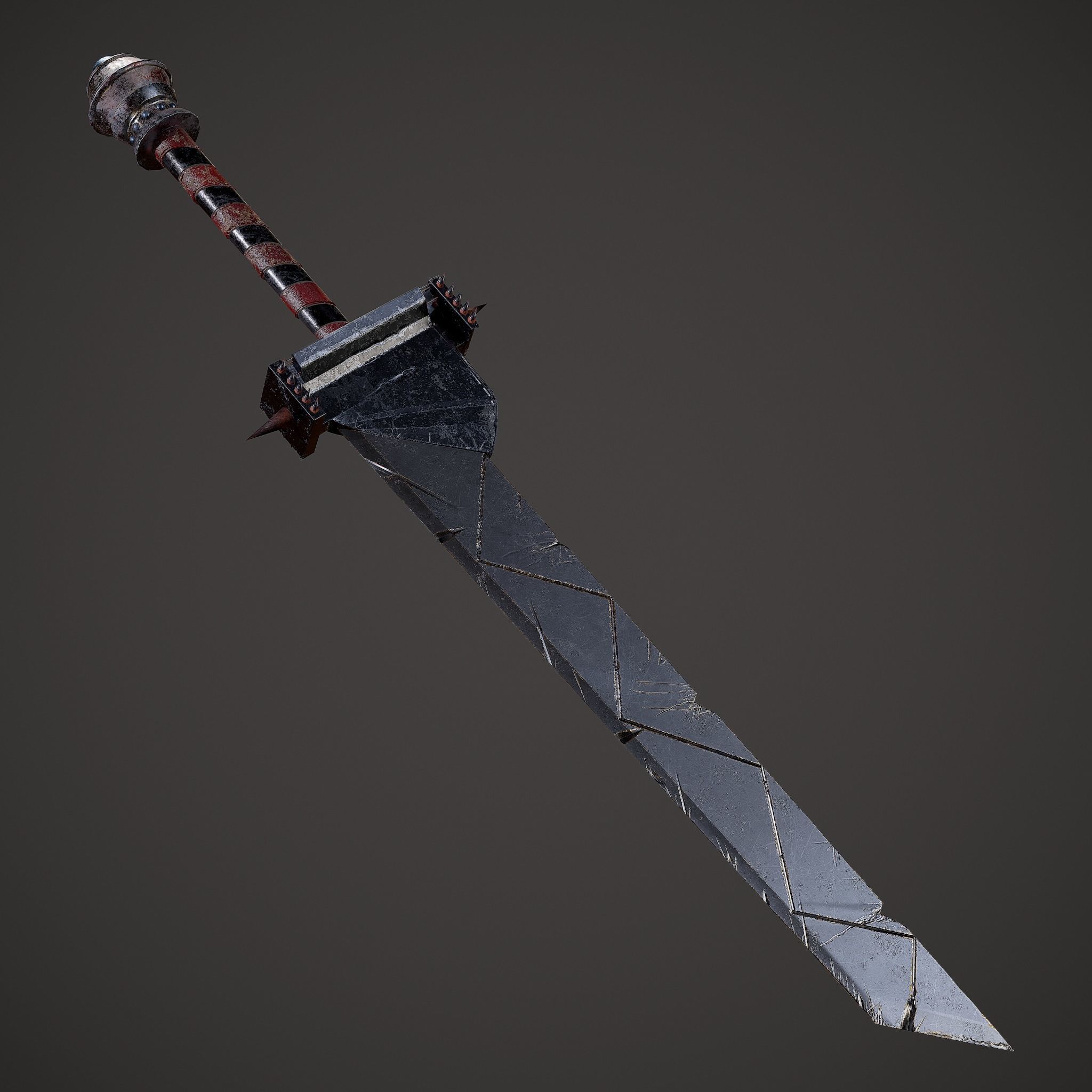 Spiked Fantasy Sword free VR / AR / low-poly 3D model | CGTrader