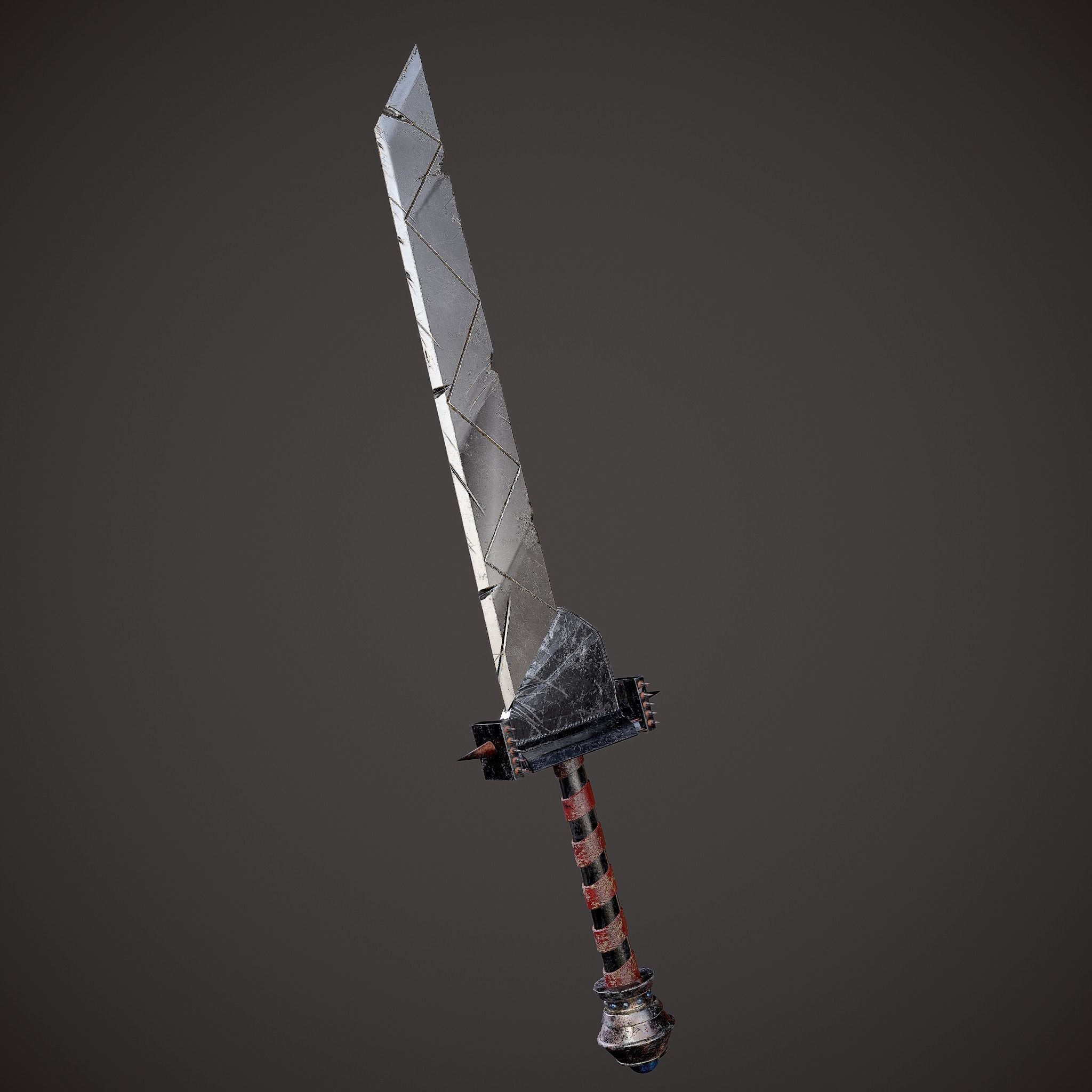 Spiked Fantasy Sword free VR / AR / low-poly 3D model | CGTrader