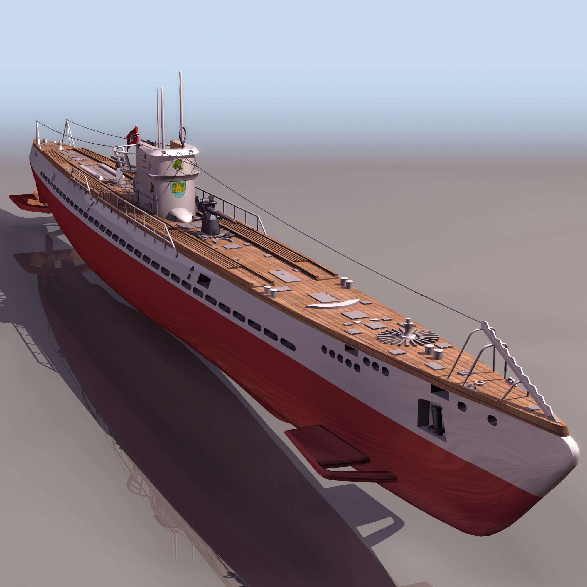 IX B submarine 3D model | CGTrader