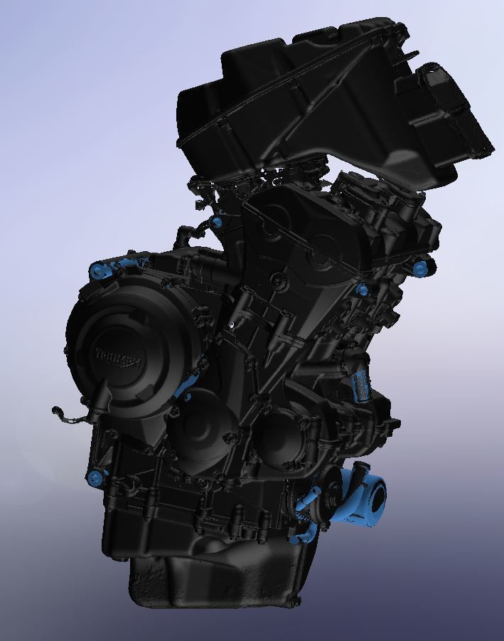 Triumph 675 engine from scan 3D model 3D printable | CGTrader