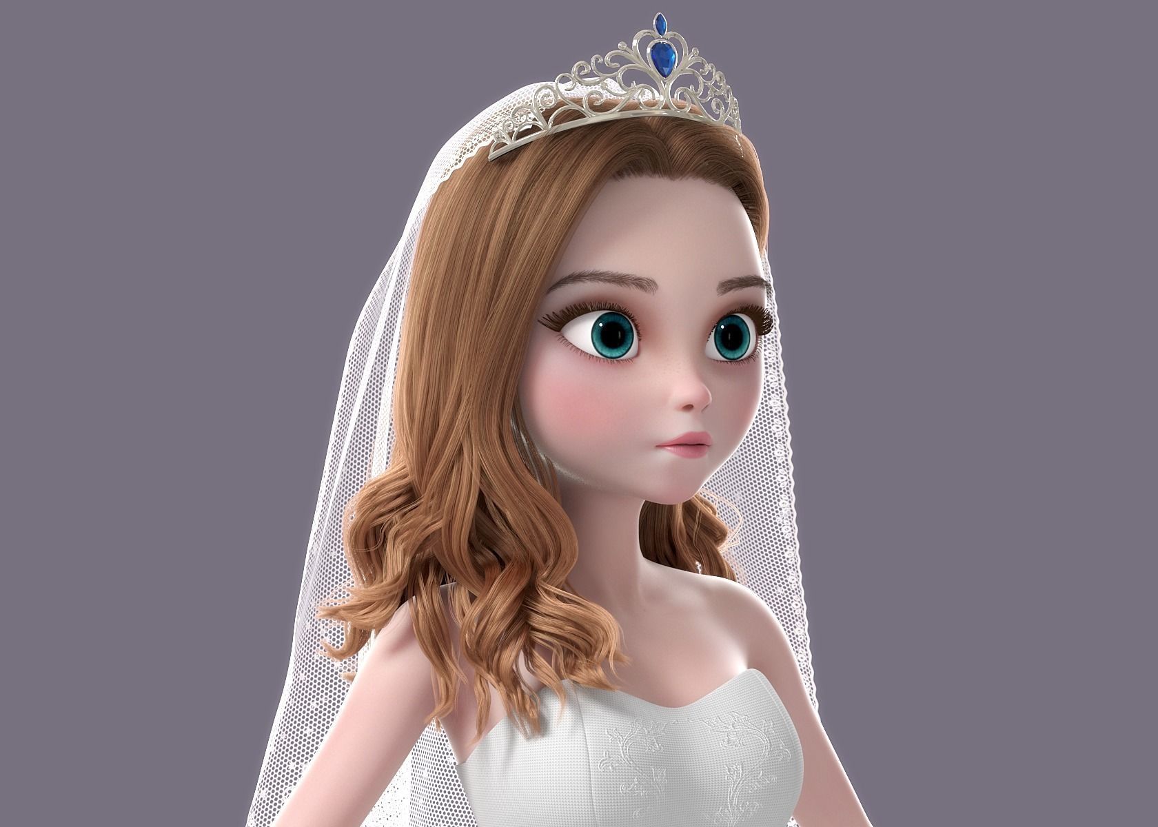 Cartoon Bride NoRig 3D model | CGTrader