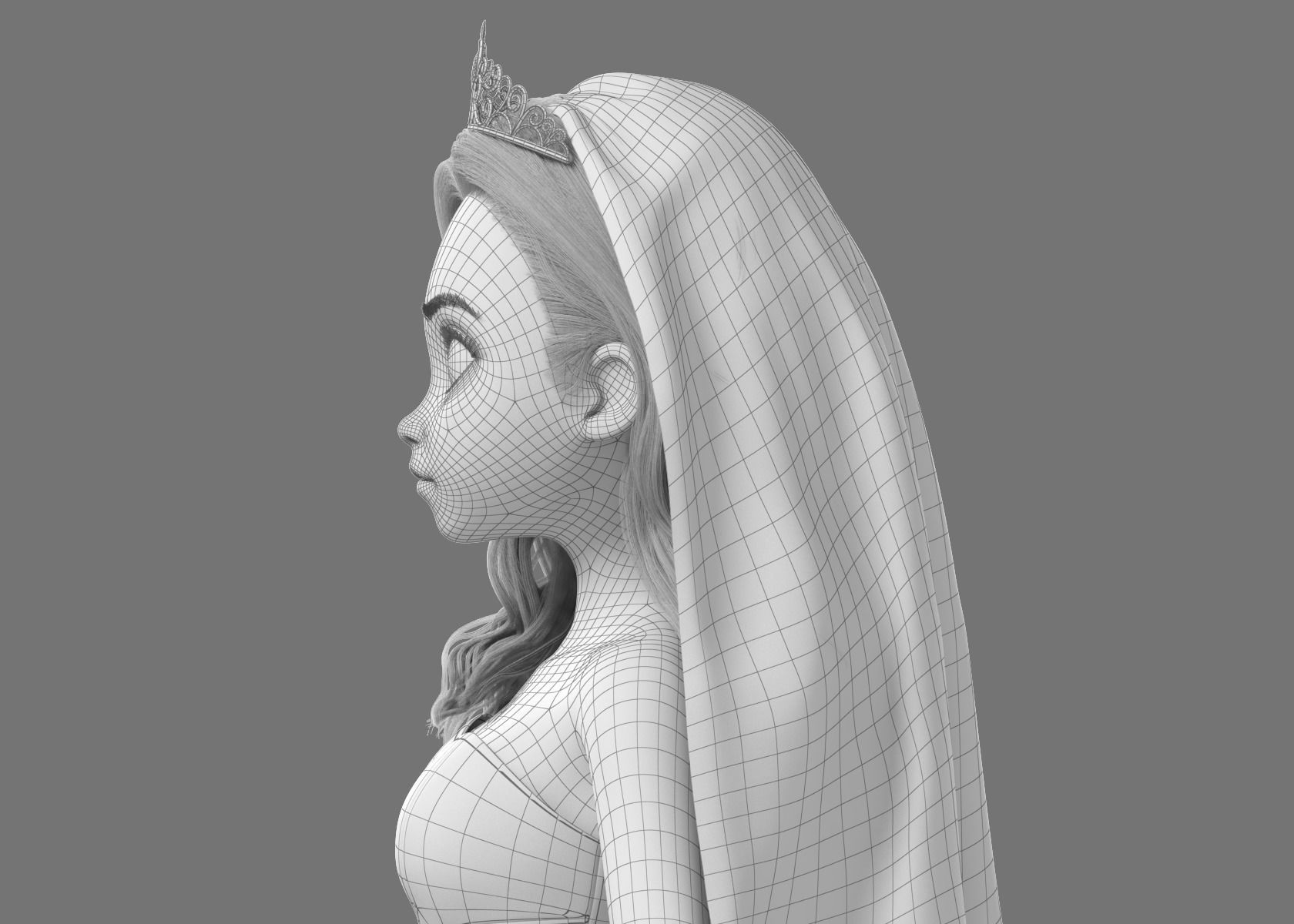 Cartoon Bride NoRig 3D model | CGTrader