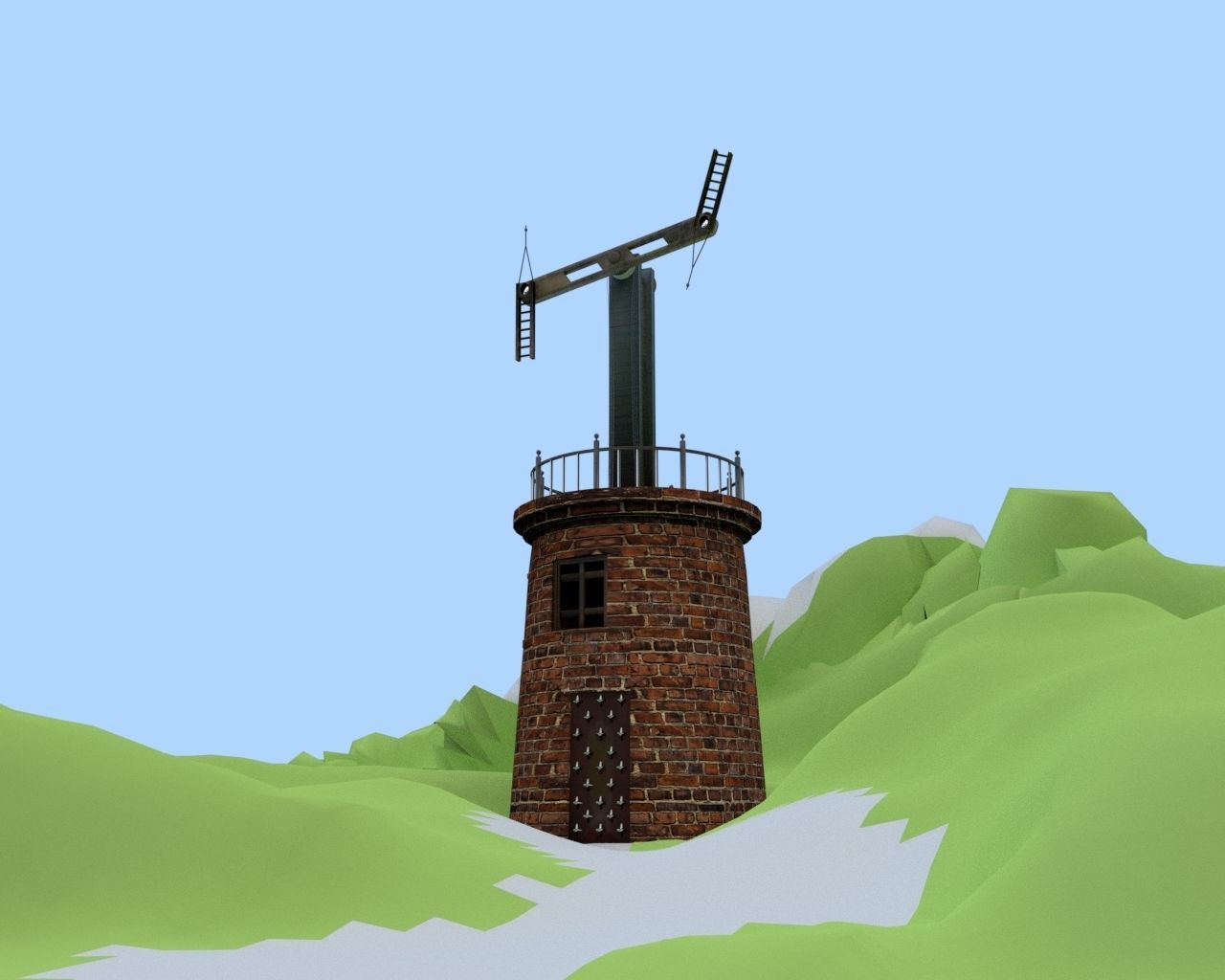 Optical telegraph 3D model animated rigged | CGTrader