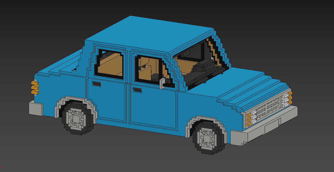 3D model Voxel Sedan Car VR / AR / low-poly | CGTrader