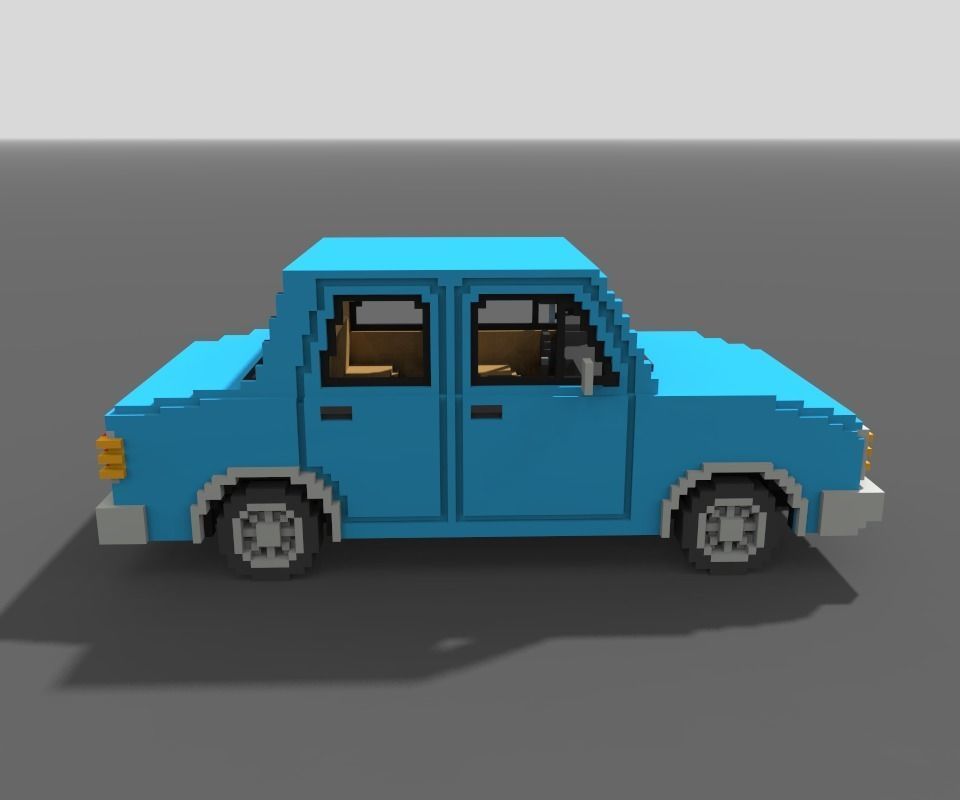 3D model Voxel Sedan Car VR / AR / low-poly | CGTrader