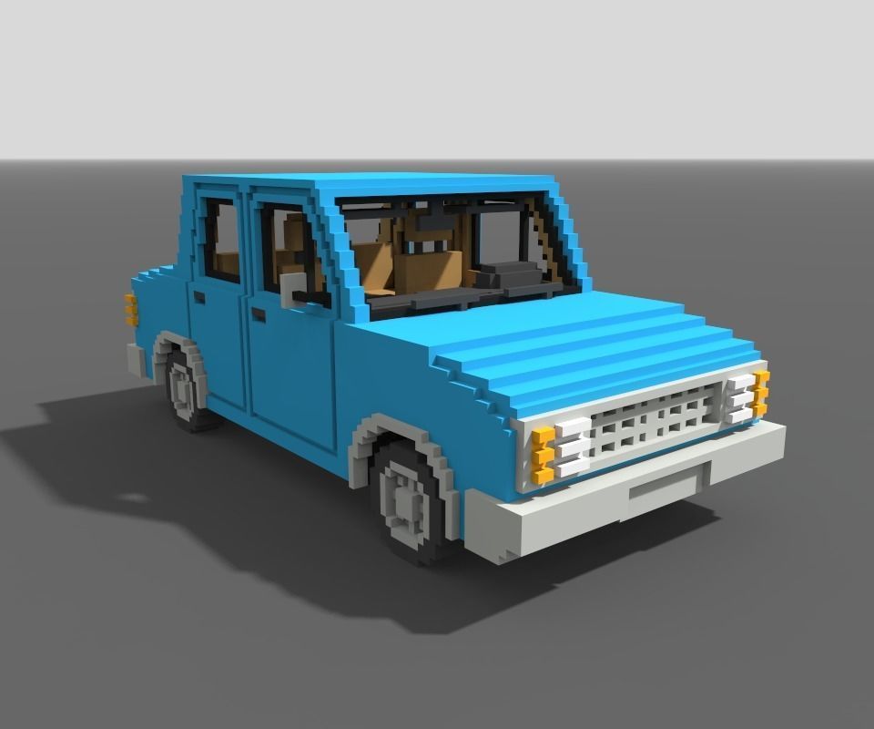 3D model Voxel Sedan Car VR / AR / low-poly | CGTrader