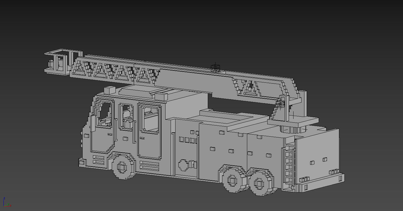 3D model Voxel Fire Truck VR / AR / low-poly | CGTrader