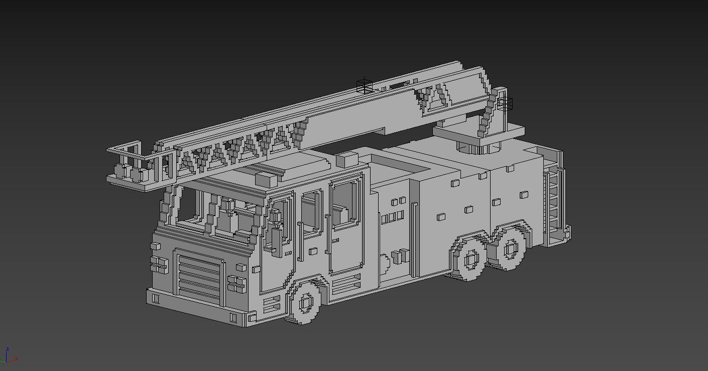 3D model Voxel Fire Truck VR / AR / low-poly | CGTrader