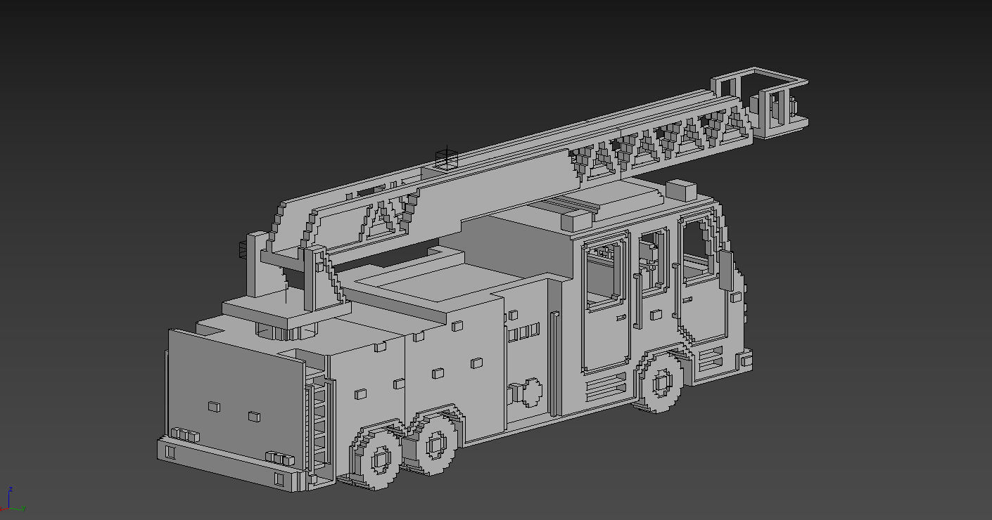 3D model Voxel Fire Truck VR / AR / low-poly | CGTrader