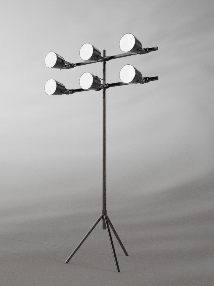 Industrial light stand Hangar lights Floor lamp 3D model | CGTrader