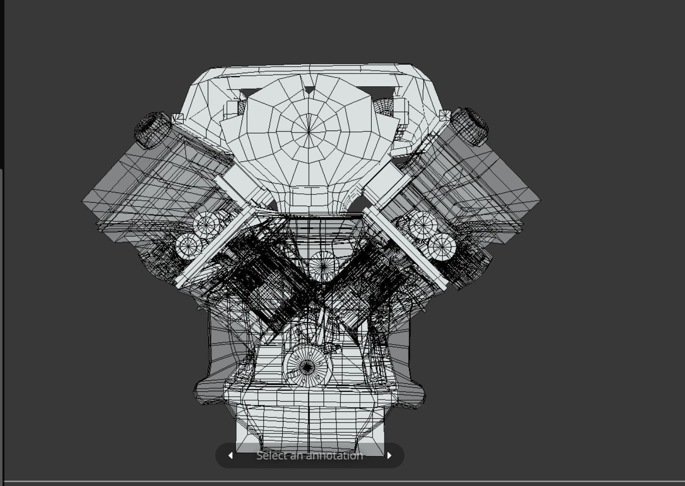 3D model v6 car engine transparent animated VR / AR / low-poly rigged ...